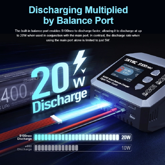 SkyRC S100 neo 100w AC/DC Battery Charger | HobbyRC UK