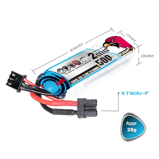 CODDAR 500mAh 2S 100C LiPo Battery (XT30) | HobbyRC UK